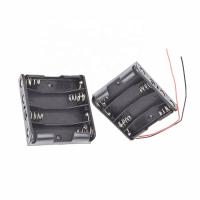 China 4AA Diy Battery Kit Electronic Plastic Battery Case Storage Shell Box Holder With Wire Leads for sale