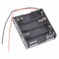 China 4AA Diy Battery Kit Electronic Plastic Battery Case Storage Shell Box Holder With Wire Leads for sale