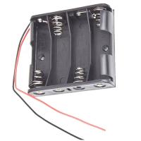 China 4AA Diy Battery Kit Electronic Plastic Battery Case Storage Shell Box Holder With Wire Leads for sale