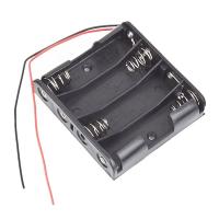 China 4AA Diy Battery Kit Electronic Plastic Battery Case Storage Shell Box Holder With Wire Leads for sale