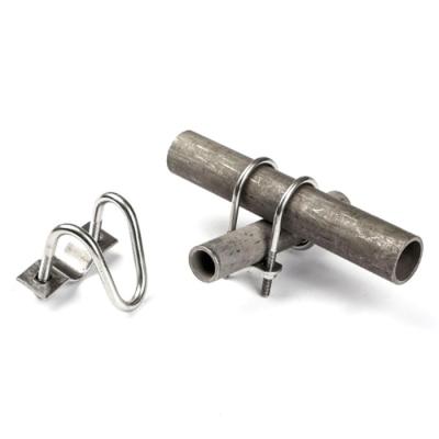 China Stainless Steel U Type Snap Pipe Clamp Cross Clamp Connector for Greenhouse 1-2 Inch for sale
