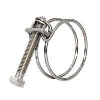 China Large Size Fasteners Hose Clamp Double Wire Fastener Hose Clamps for sale