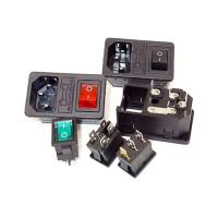 China AC 10A 250V Three-in-One Embedded Power Socket with Switch and Fuse Nylon Copper for sale