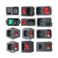 China AC 10A 250V Three-in-One Embedded Power Socket with Switch and Fuse Nylon Copper for sale