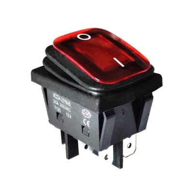 China 30A 250V Heavy Duty 6 Pin DPST IP67 Waterproof Toggle Rocker Switch with LED for Marine Boat Auto for sale