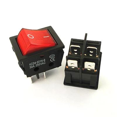 China Kcd4 On Off 20a 25a 30a 4 Pins Lighted Rocker Switch for sale