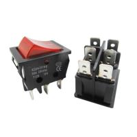China KCD4 DPST 4 Pin On Off Illuminated 30A 250VAC Waterproof Rocker Switch T85 for sale