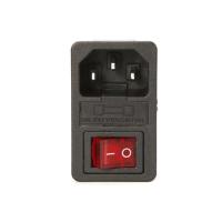 China AC-01 Three In One AC Power Socket 10A 250V Nylon Copper DB-14-1FRS for sale