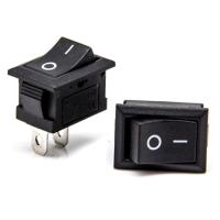 China KCD2 2 Pin 21x15mm Black Rocker DPST On Off Switch 6A 250VAC for Power Strip for sale