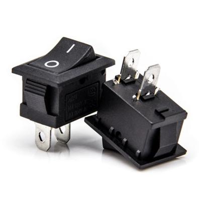 China KCD2 2 Pin 21x15mm Black Rocker DPST On Off Switch 6A 250VAC for Power Strip for sale