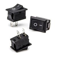 China KCD2 2 Pin 21x15mm Black Rocker DPST On Off Switch 6A 250VAC for Power Strip for sale