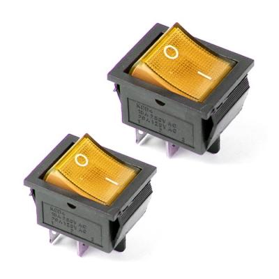 China 16a On Off Double Pole 4 Pin Rocker Switch With 12v Light for sale