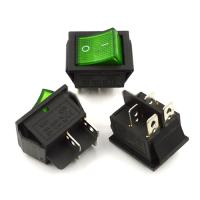 China 16a On Off Double Pole 4 Pin Rocker Switch With 12v Light for sale