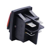 China Oil Proof 4 Pin 2 Position On Off Red Green Lamp Rocker Switch With Indicator Light for sale