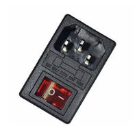 China IEC 320 C14 Red Light Rocker Switch Fused Fuse Inlet Male Connector Plug 125V 10A for sale