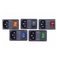 China IEC 320 C14 Red Light Rocker Switch Fused Fuse Inlet Male Connector Plug 125V 10A for sale