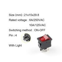 China KCD1 4 Pin 21x15mm On Off Boat Car Rocker Switch 6A 250V AC 10A 125V AC for sale