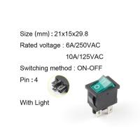China KCD1 4 Pin 21x15mm On Off Boat Car Rocker Switch 6A 250V AC 10A 125V AC for sale