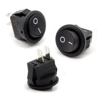 China 20mm 2 Pin On Off On Rocker Switch 6A 250V 10A 125V Black Nylon 66 for sale