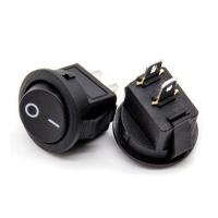 China 20mm 2 Pin On Off On Rocker Switch 6A 250V 10A 125V Black Nylon 66 for sale