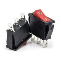 China 250V 16A OEM Lighted Black 3 Pins 2 Positon Rocker Switch for sale