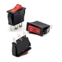 China 250V 16A OEM Lighted Black 3 Pins 2 Positon Rocker Switch for sale
