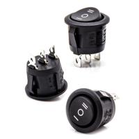 China 3 Position On Off On Round Rocker Switch 3 Pins 6A 250VAC 10A 125AC for sale