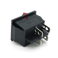 China DPDT On Off Rocker Switch with Light 4 Pin T85 16A 250V for sale