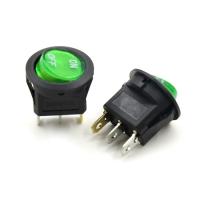 China 3 Pin Three Position Two Way Illuminated Round Momentary Contact Rocker Switch With 16a for sale