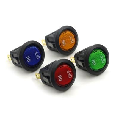 China 3 Pin Three Position Two Way Illuminated Round Momentary Contact Rocker Switch With 16a for sale