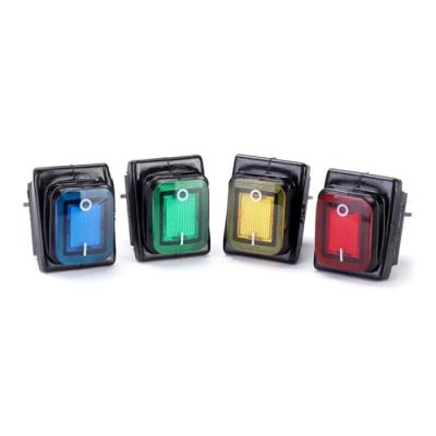 China 16A 250V Heavy Duty 4 Pin DPST IP67 Waterproof Toggle Rocker Switch with LED for Boat Marine Auto for sale