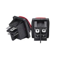 China 16A 250V Heavy Duty 4 Pin DPST IP67 Waterproof Toggle Rocker Switch with LED for Boat Marine Auto for sale