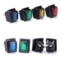 China 16A 250V Heavy Duty 4 Pin DPST IP67 Waterproof Toggle Rocker Switch with LED for Boat Marine Auto for sale