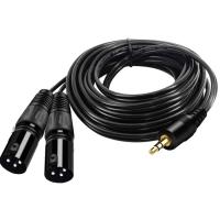 China Low Noise 3.5mm Male to Dual XLR Female Cable 1.5m Premium Shielded for sale
