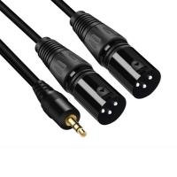 China Low Noise 3.5mm Male to Dual XLR Female Cable 1.5m Premium Shielded for sale