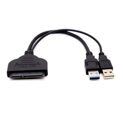 China SATA 7+15P Male to USB 3.0 USB 2.0 2 in 1 2.5 Inch Hard Drive Data Cable 5 Gbps for sale