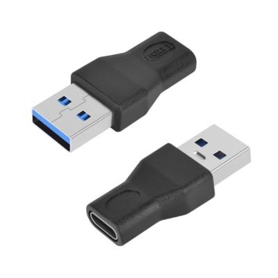 China USB 3.0 Type C Female to USB A Male Adapter 26x16x7mm PVC Black for sale