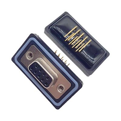 China Waterproof 90 Degree DIP D Sub 9 Female Connector IP67 for sale