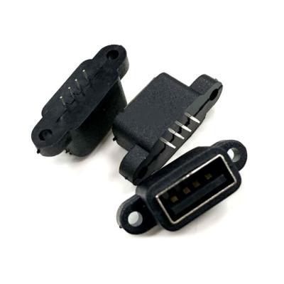 China USB 2.0 Type A Female Vertical DIP IP67 Waterproof Electrical Connector for sale