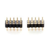 China 2.54mm Pitch Dual Row Round Pin Header 180 Degree DIP Connector Full Gold 3A for sale