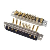 China Full Gold Plated D-SUB High Power 8W8 Male Right Angle DIP Connector 10A 40A for sale