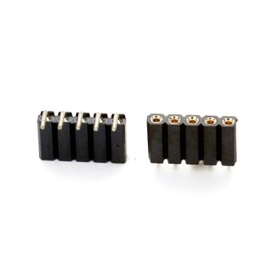 China 2.54mm Pitch Female Round Pin Right Angle DIP Connector for sale
