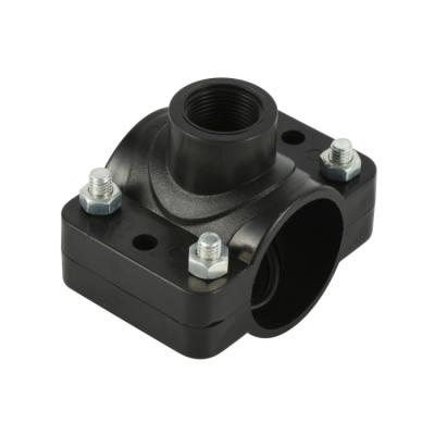 China Plastic Easy Connect Casting 20mm Pp Saddle Clamp Irrigation Pipe Fitting Pn10 for sale