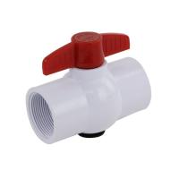 China 3/4 Inch 20mm PVC Butterfly Handle Ball Valve PN16 for Water Supply Irrigation for sale