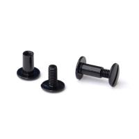 China Book Binding Post 6mm Chicago Screws Black Oxide Stainless Steel Set for sale