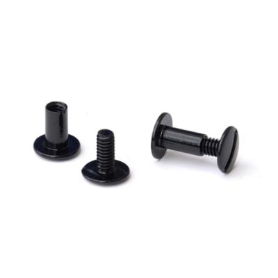 China Book Binding Post 6mm Chicago Screws Black Oxide Stainless Steel Set for sale