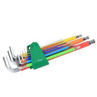 China 1.5mm-10mm L Type Ball End Allen Wrench Set Metric Long Hex Key 9 Piece for sale