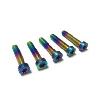 China M8 X 12 GR5 Rainbow Color Titanium Allen Screw With Nylon Patch for sale