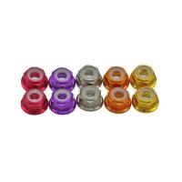 China Customized 10 32 Colored Metric Aluminum Alloy Flanged Nylon Lock Nuts for sale