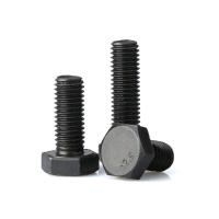 China M6 DIN 931 Black Hex Bolts and Nuts Carbon Steel Class 8.8 Metric Thread for sale